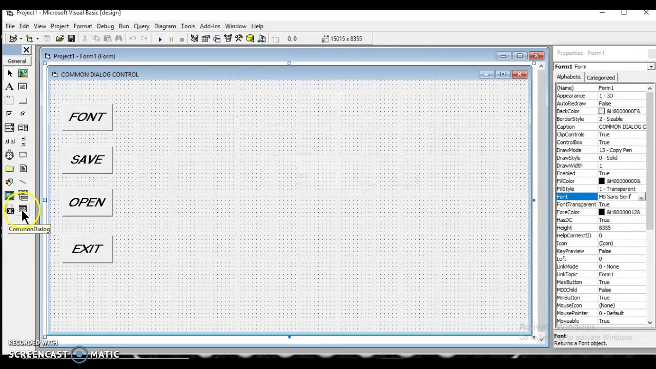 Vb Program To Perform Common Dialog Control Youtube