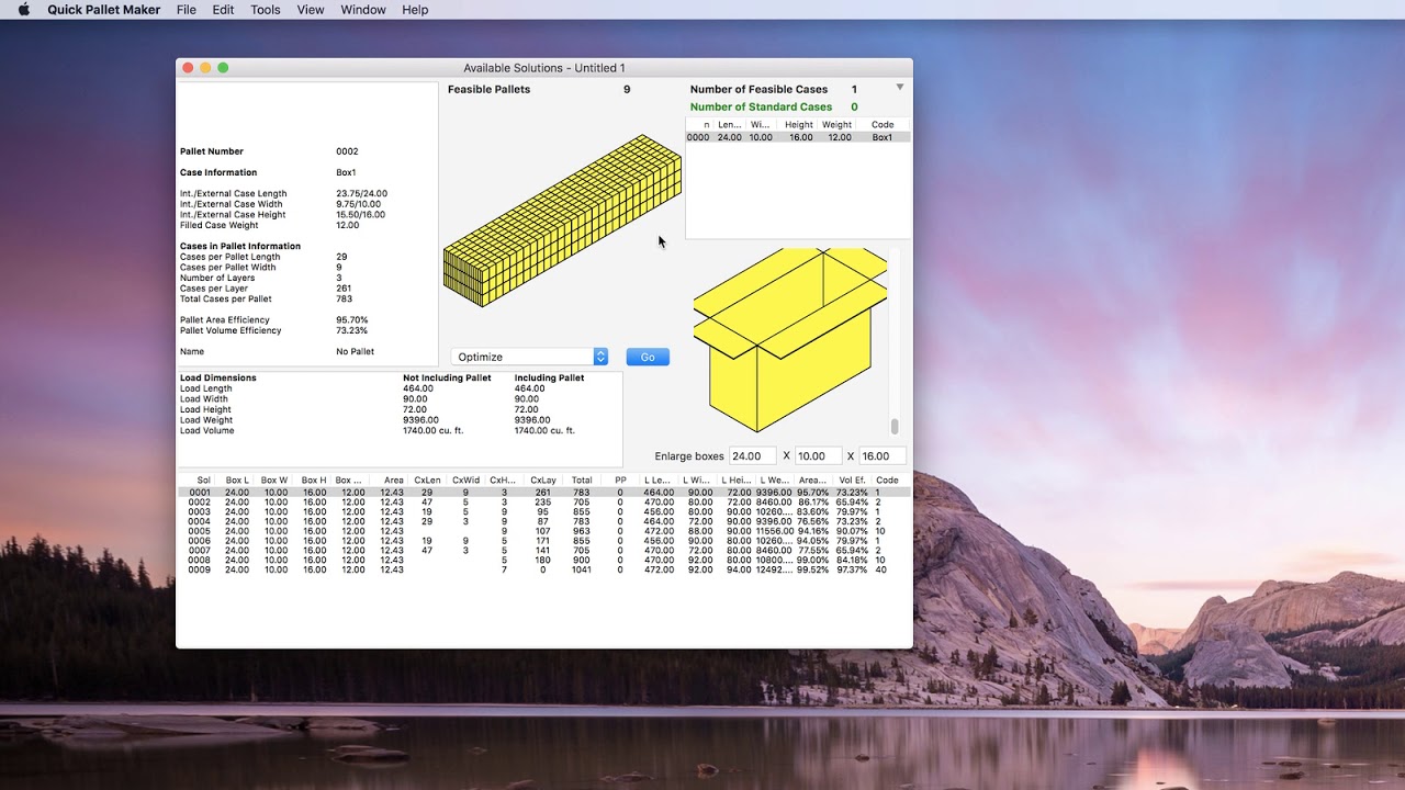 Quick Pallet Maker Example Calculate Floor Loaded Containers W