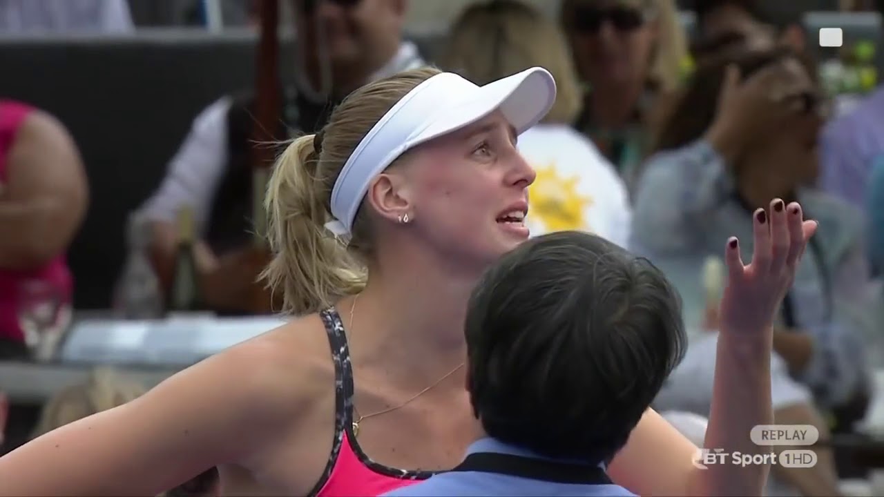 Ostapenko Throws Her Racket At A Ballboy Youtube