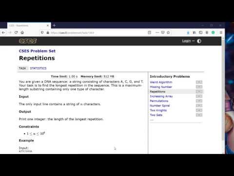 Python Repetitions Cses Introductory Problems 3 Youtube
