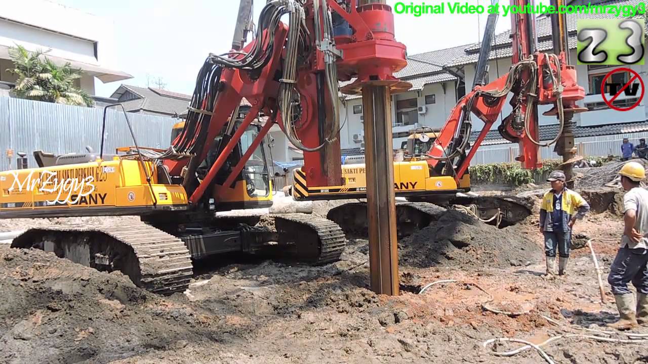Deep Foundation Drilling Rig Using Auger And Bucket Sany Sr150c Youtube