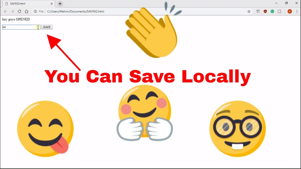 How To Save Data Information In Javascript Html Youtube