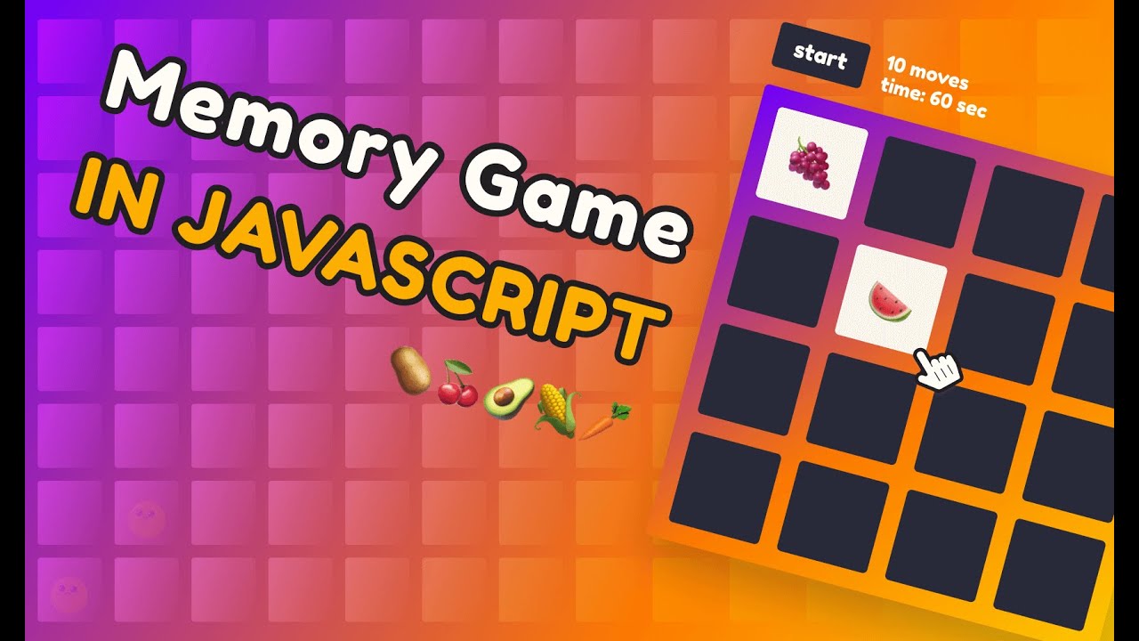 How To Make Memory Card Game In Javascript Youtube
