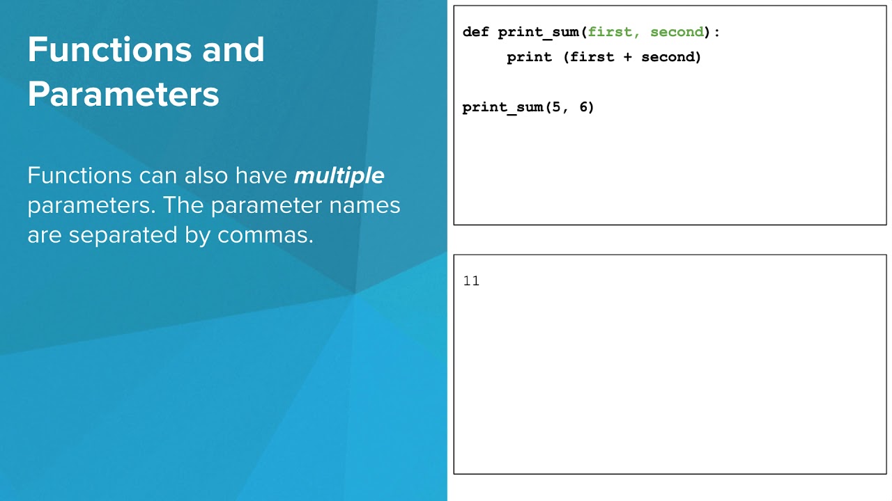 Python Functions And Parameters Youtube