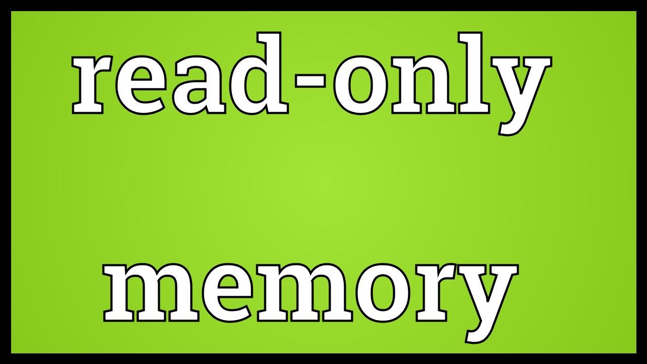 Read Only Memory Meaning Youtube