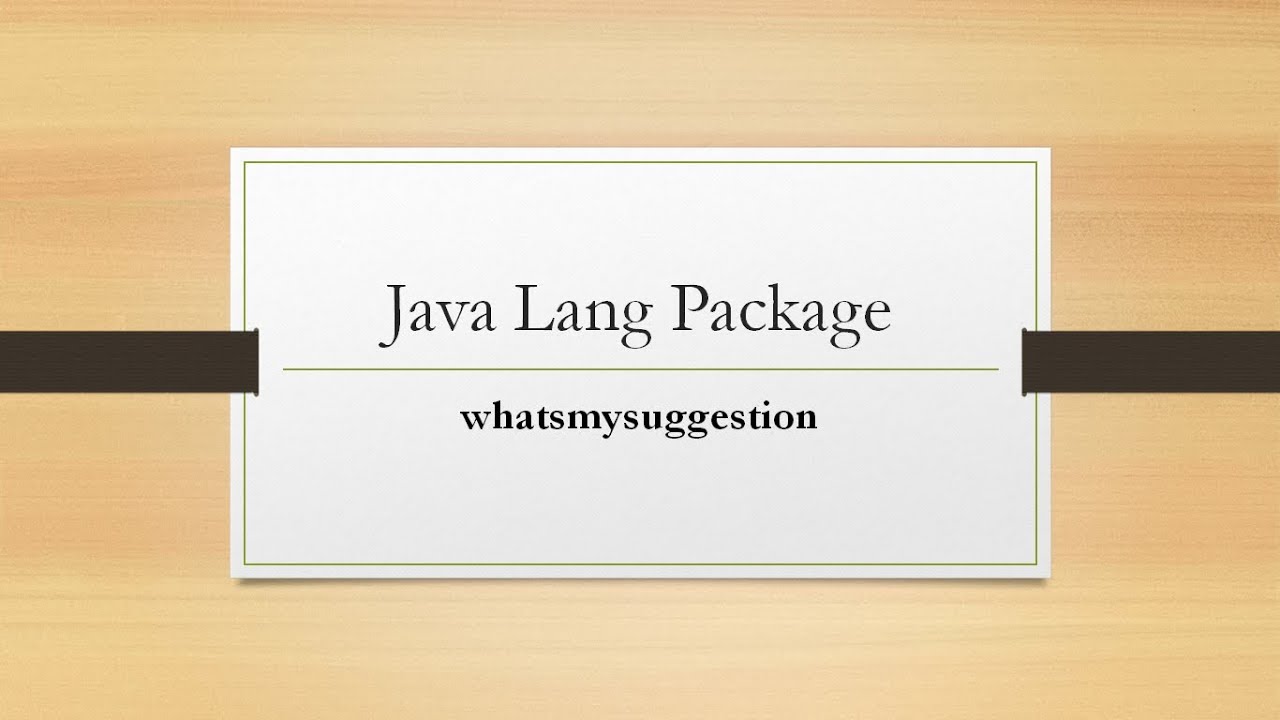 Core Java With Ocjp Scjp Java Lang Package Youtube