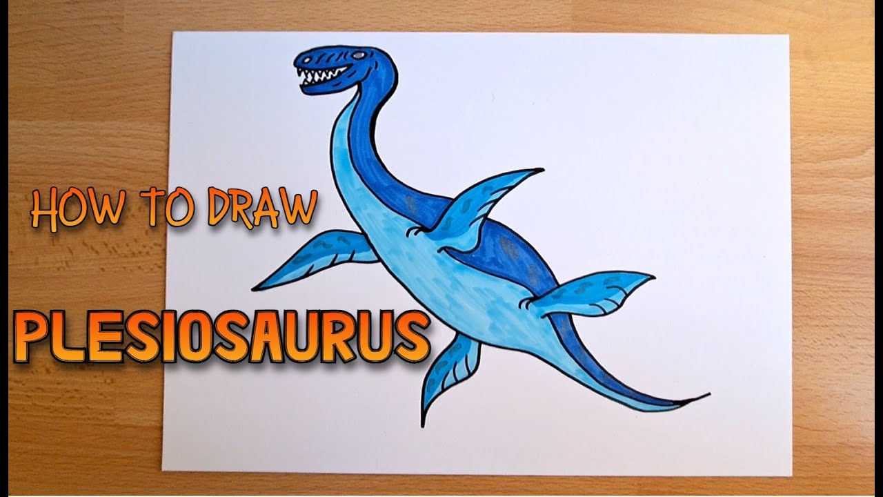 How To Draw A Plesiosaurus Prehistoric Dinosaur Step By Step Youtube