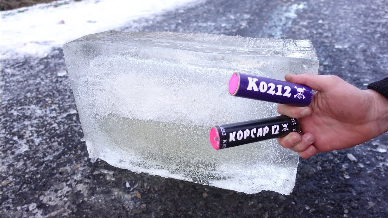 Experiment Firecracker Vs Ice Youtube
