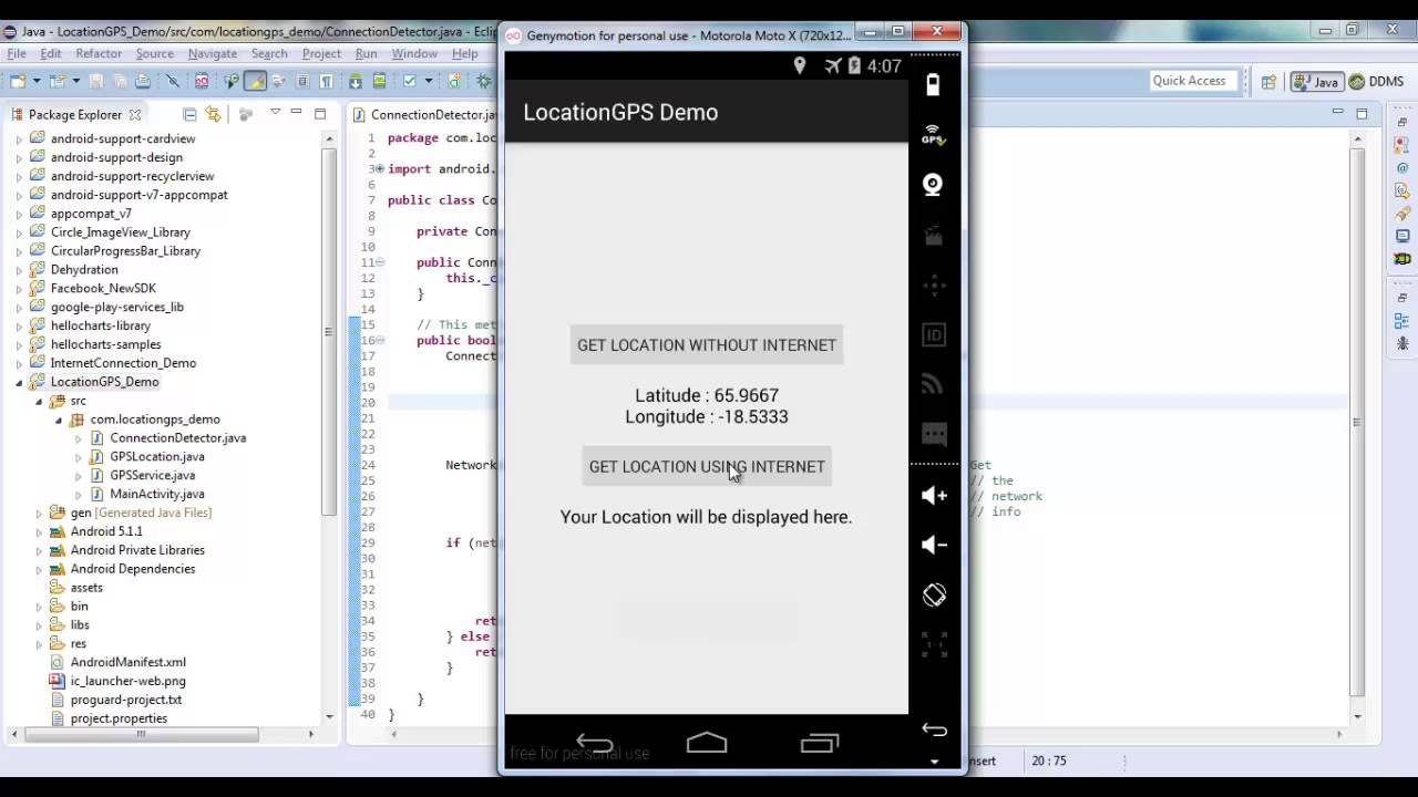 Android Gps Location Demo Youtube