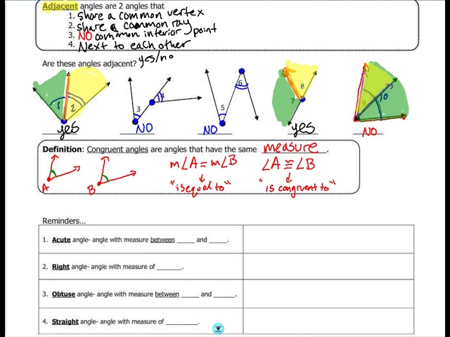 Geometry Angles Reference Sheet