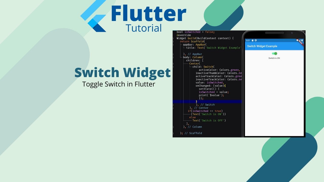 Flutter Tutorial Switch Widget In Flutter Toggle Switch In Flutter