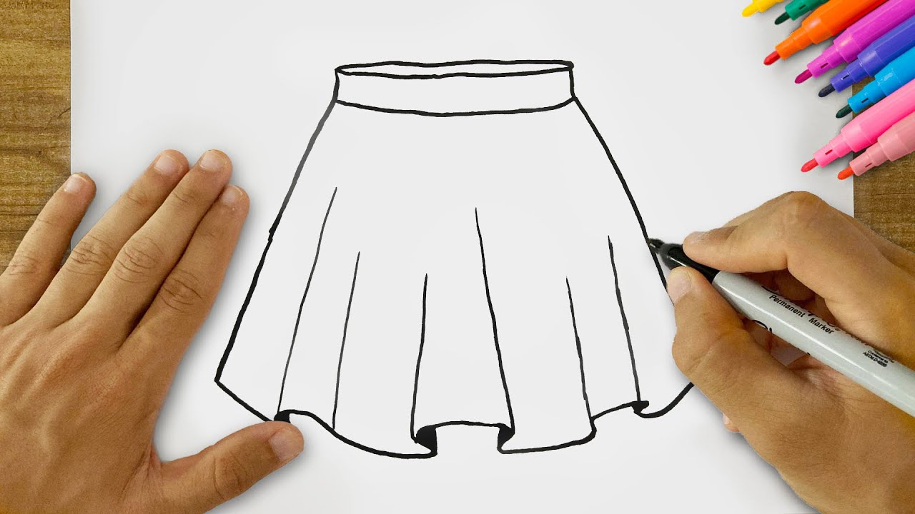 How To Draw A Skirt Very Easy Skirt Drawing Youtube