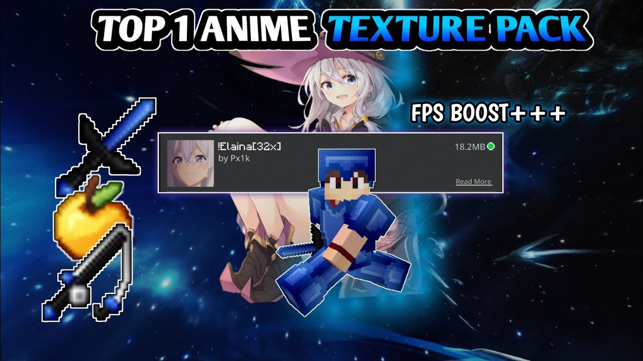 100fps Top 1 Anime Texture Pack Pvp For Mcpe 1 19 Fps Boost Youtube