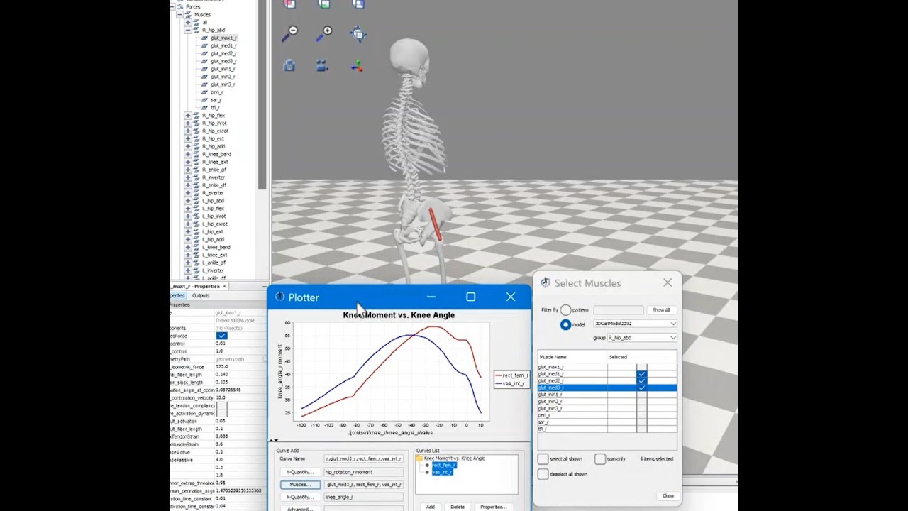Opensim Software Plotting Graphs Human Kinetics Youtube