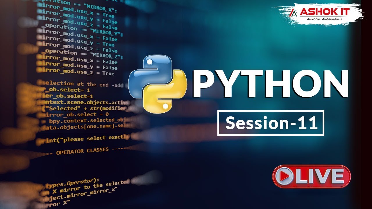Python Session 11 Ashok It Youtube