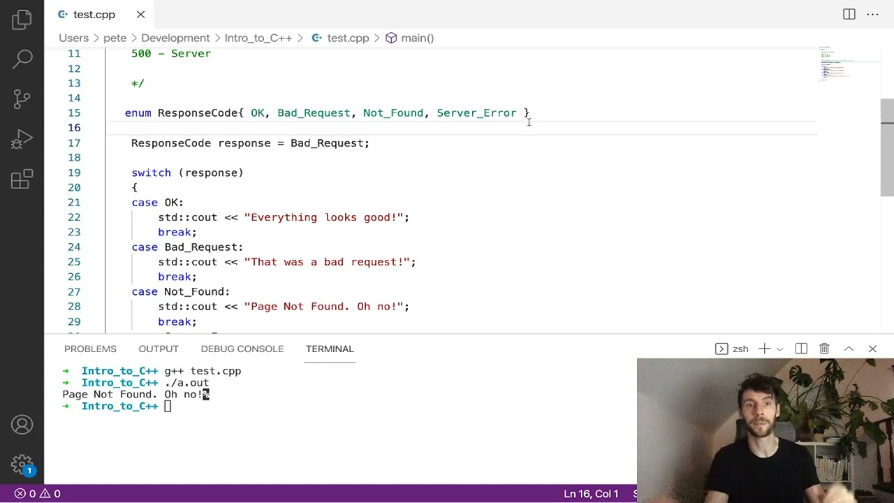 C Switch Statements With Enums Youtube