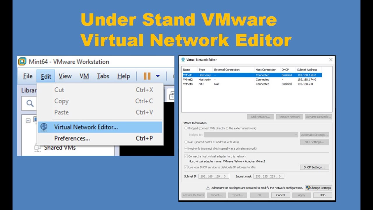Using The Virtual Network Editor Vmware Workstation Pro 17 Youtube