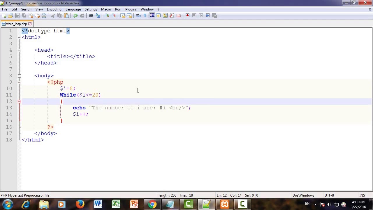 Php How To Use While Loop In Php Youtube