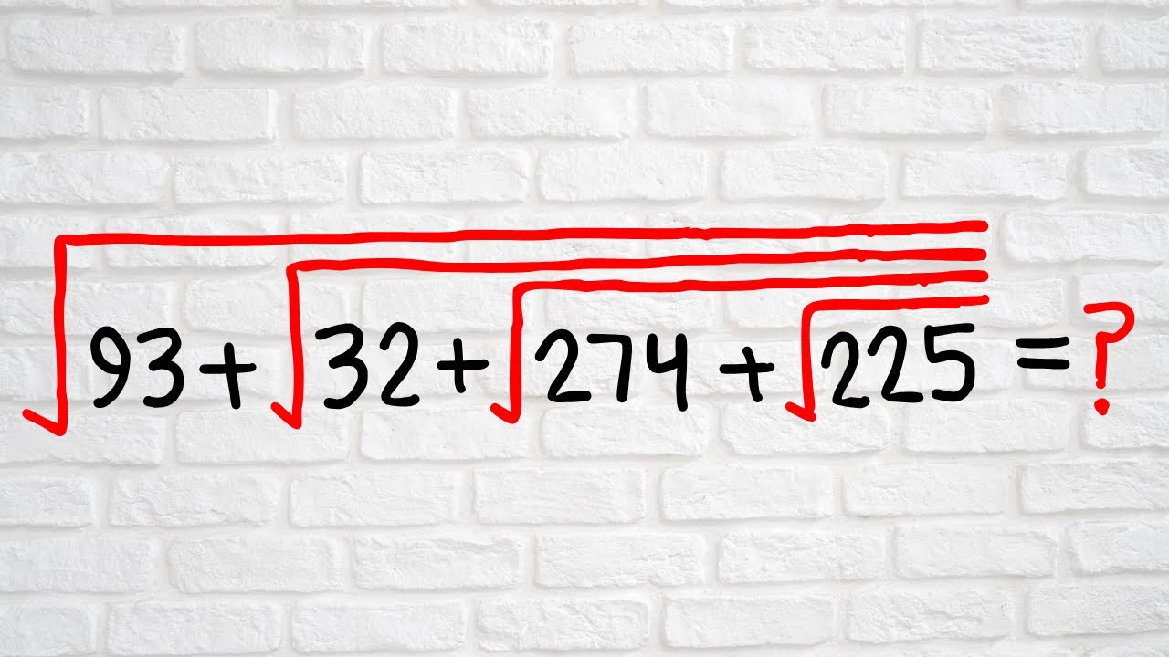 A Nice Square Root Algebra Problem Youtube