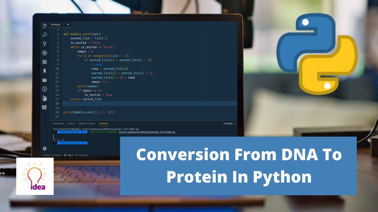 Conversion From Dna To Protein In Python Python Project Youtube