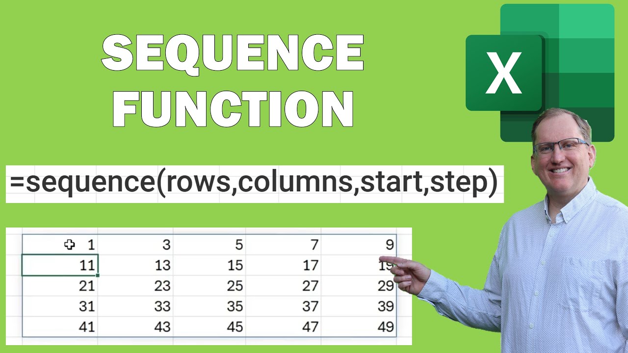 Excel Sequence Function For Generating Sequences Of Numbers Youtube