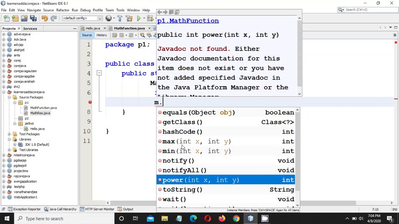 Class Concepts Of Java Using Netbeans Youtube