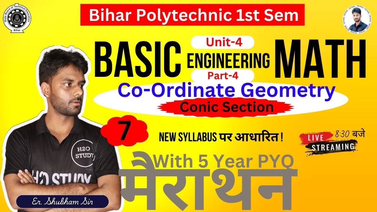 Bihar Polytechnic 1st Semester Basic Engg Math Unit 4 Co Ordinate