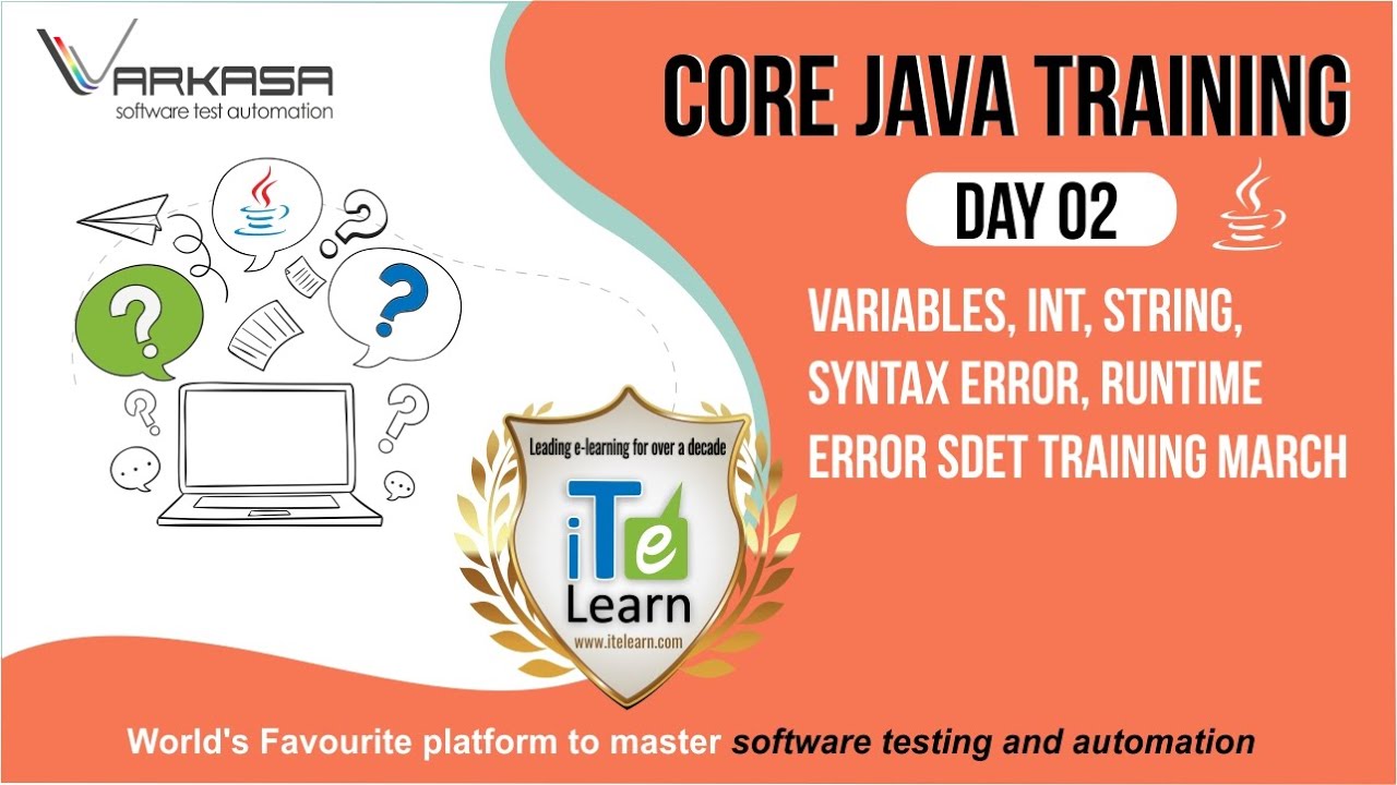 Core Java Training Day 02 Variables Int String Syntax Error Runtime