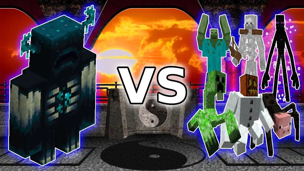Minecraft Warden Vs Mutant Mobs Youtube