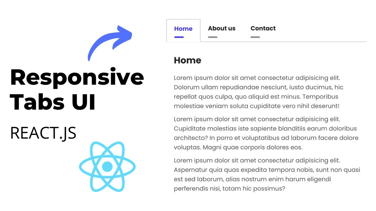 Create Responsive Tabs Ui Using React Js Youtube
