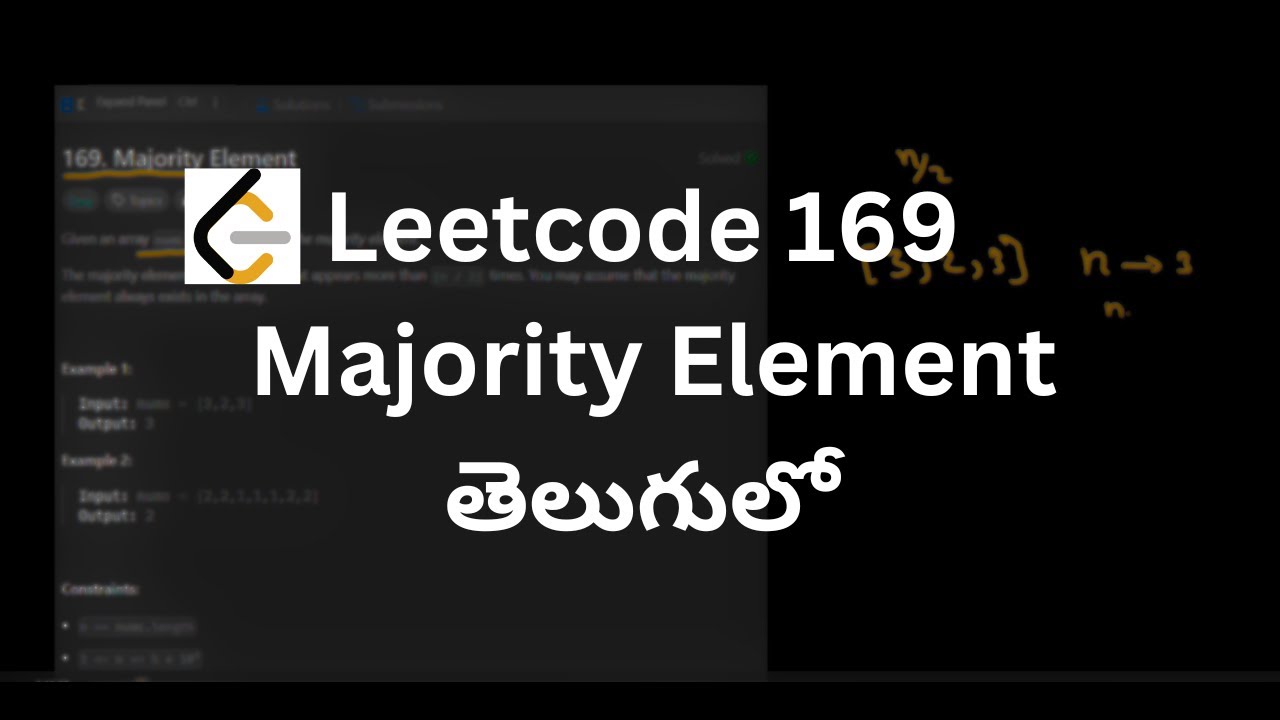 Leetcode 169 Majority Element Python а а а іа ѓа а ѓа іа Youtube