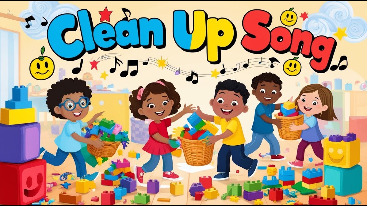 Clean Up Song Kids Song With Lyrics 4k Youtube