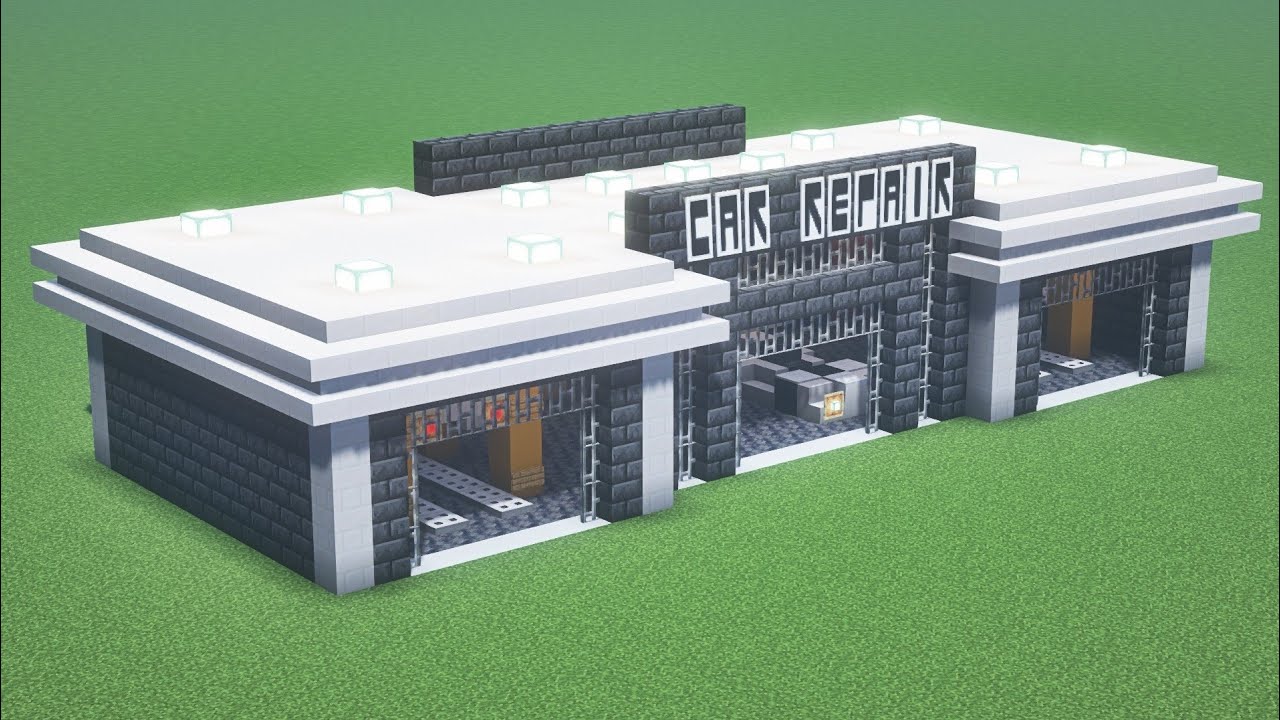 How To Build A Auto Car Repair Garage Minecraft Tutorial Youtube