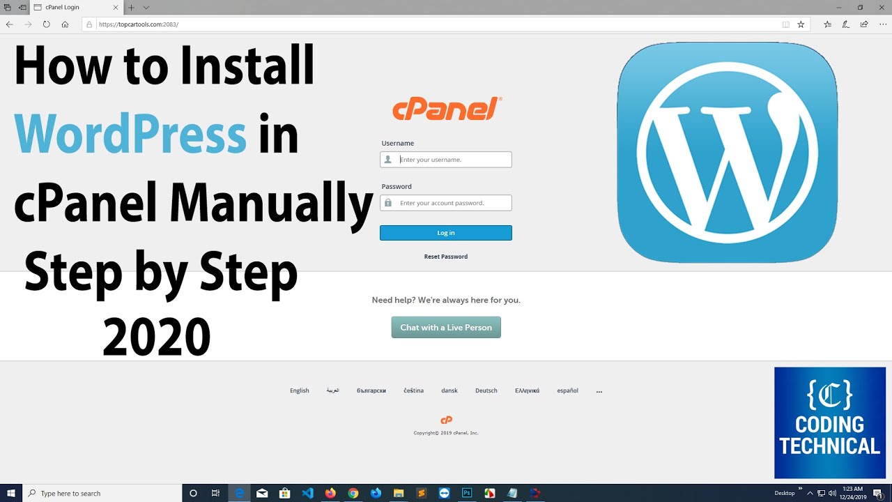 How To Install Wordpress In Cpanel Manually Step By Step 2020