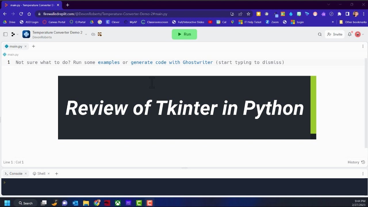 Python Tkinter Temp Converter Project Youtube