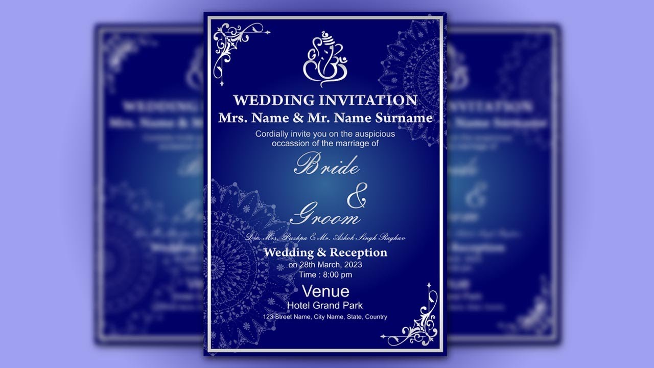 Wedding Invitation Card Design Coreldraw Tutorial 41 Off
