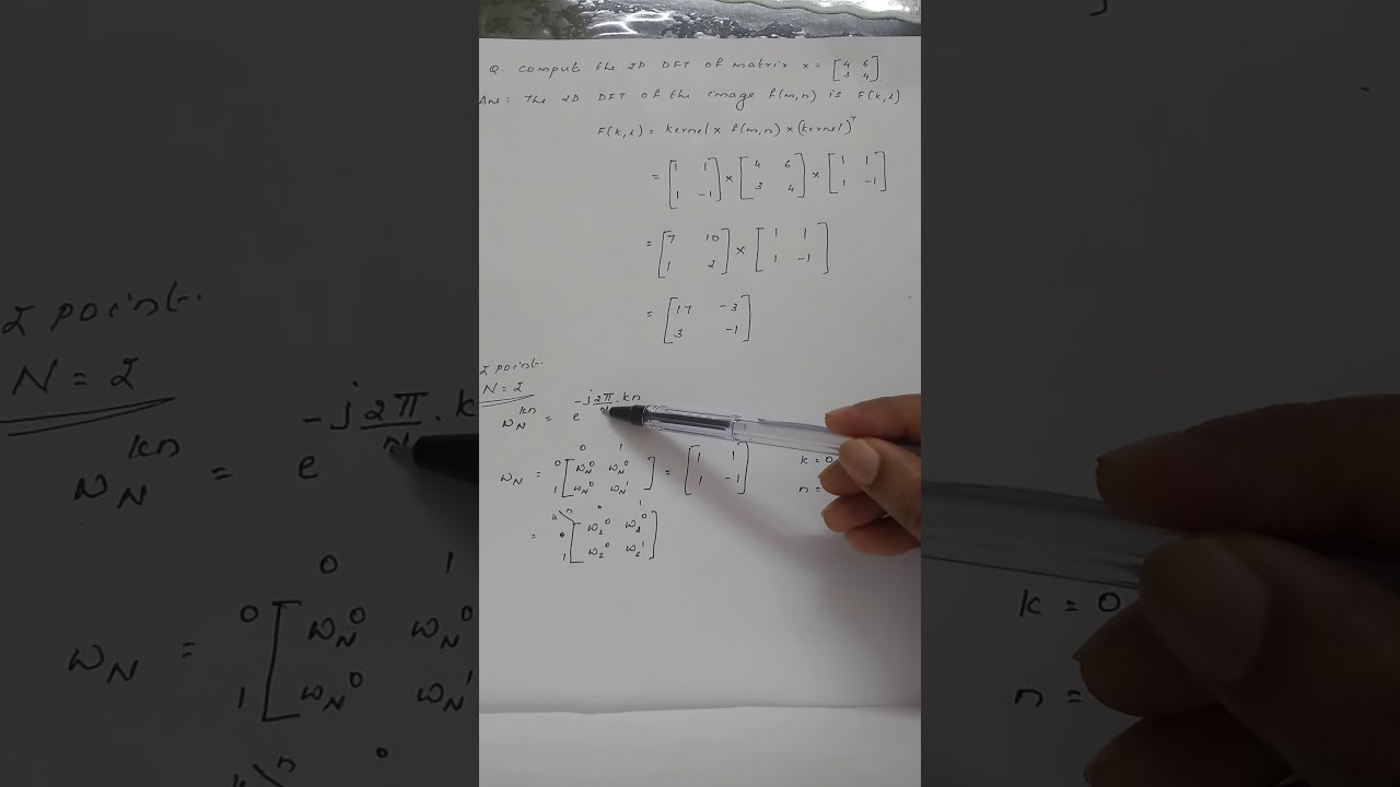 2d Dft 2point Problem Youtube