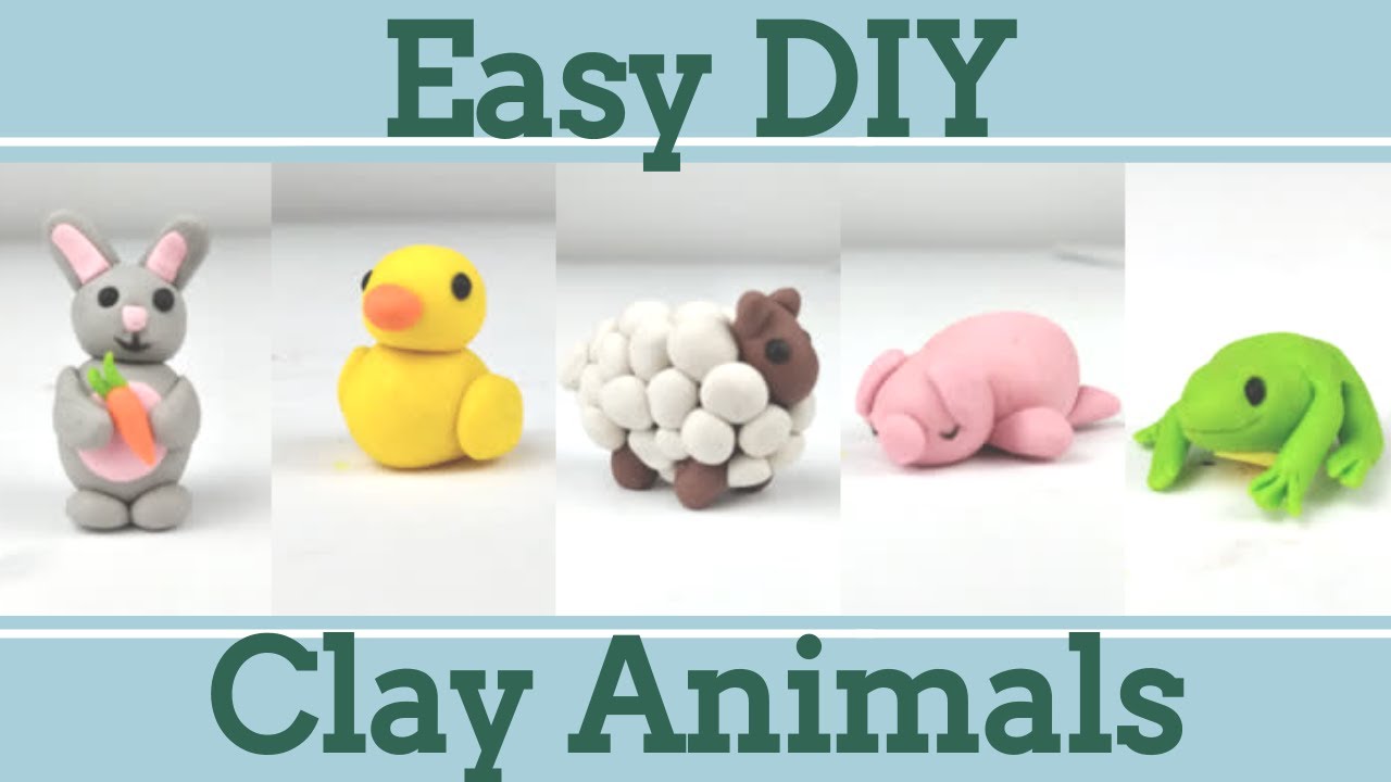Easy Clay Animals For Beginners 2â 5 In 1 Polymer Clay Tutorial Youtube