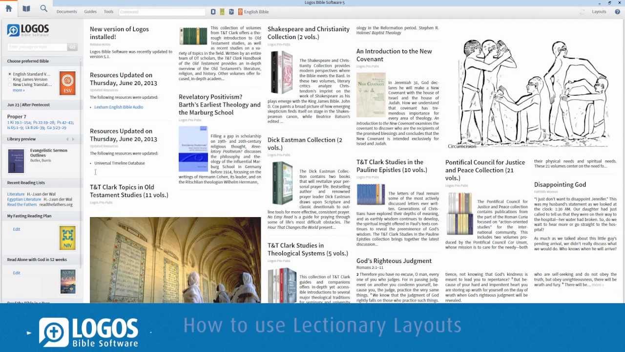 Logos 5 Tutorial How To Use Lectionary Layouts Logos Bible Software