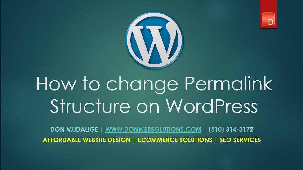 How To Change Permalink Structure On Your Wordpress Website Youtube
