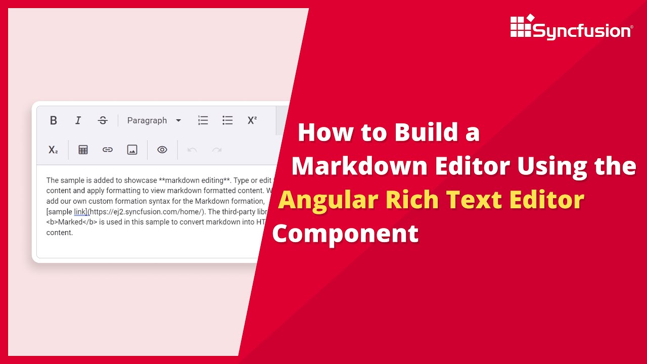 How To Build A Markdown Editor Using The Angular Rich Text Editor Youtube