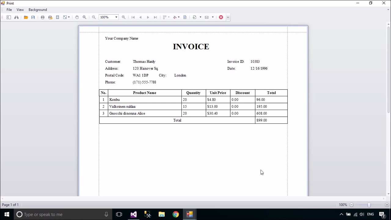 Devexpress Tutorial Print Invoice Foxlearn Youtube