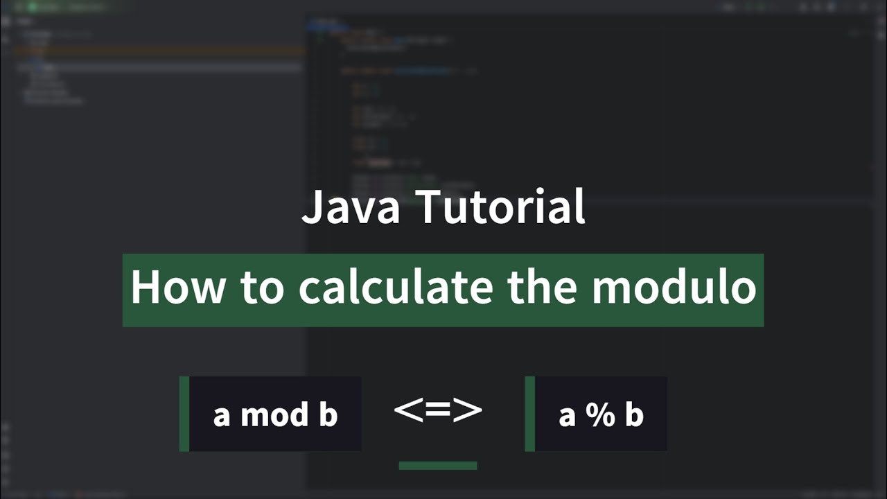 How To Calculate The Modulo Java Tutorial Beginners Youtube