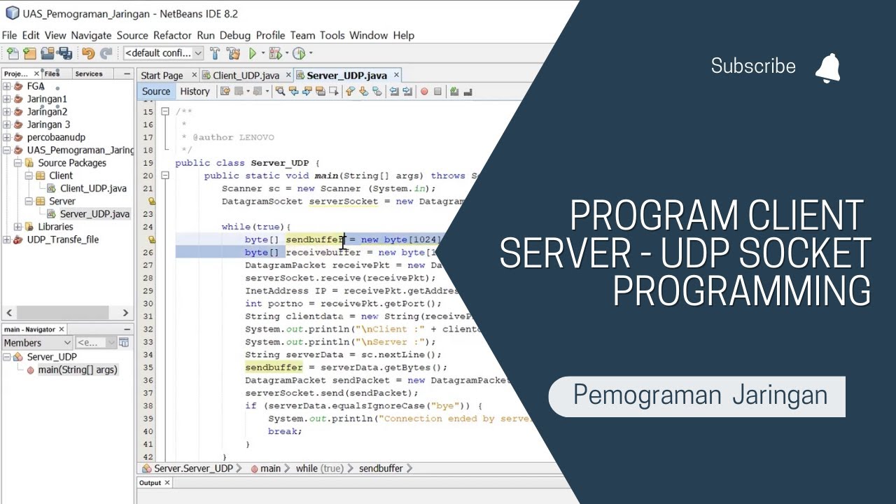 Program Client Server Udp Socket Programming Menggunakan Netbeans