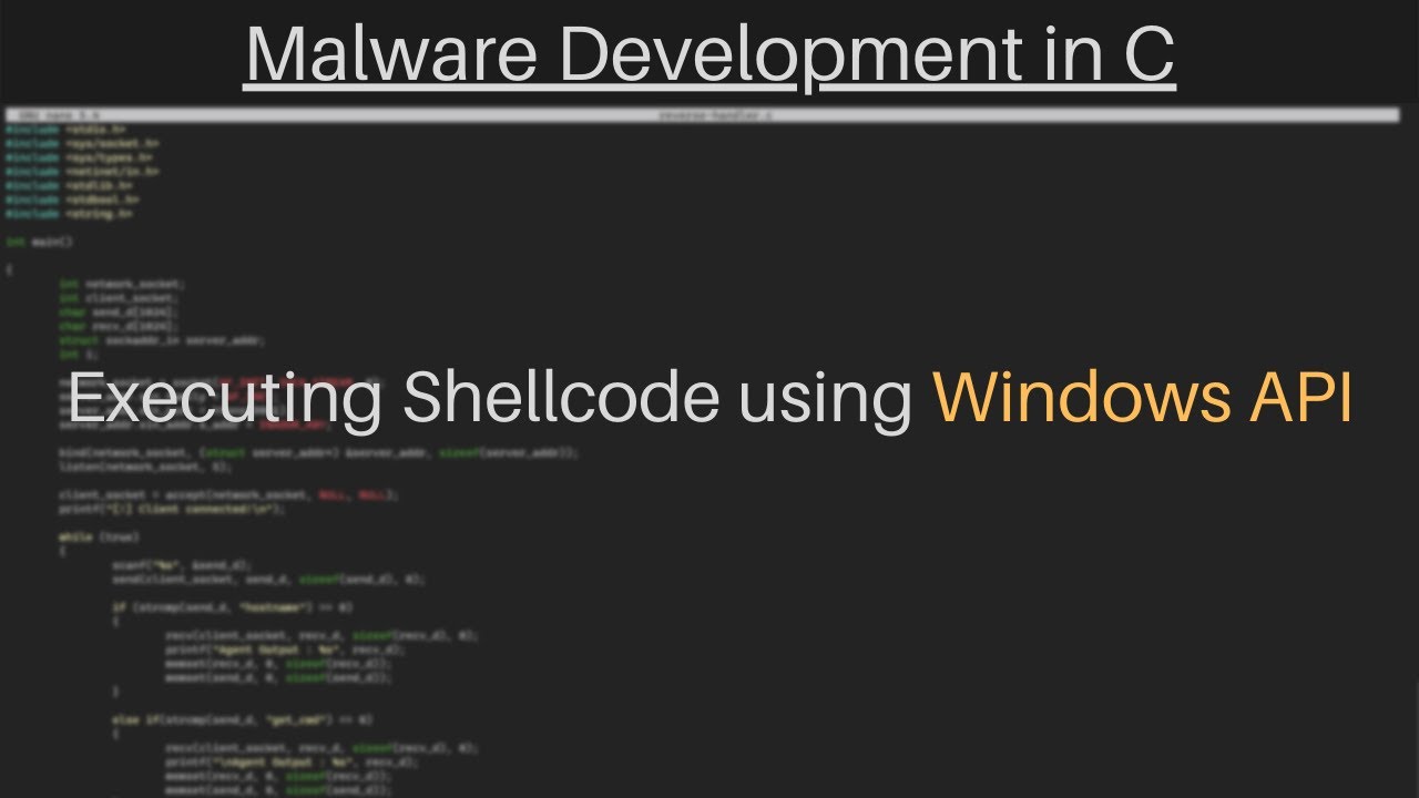 Malware Development In C Executing Shellcode Using Winapi Youtube