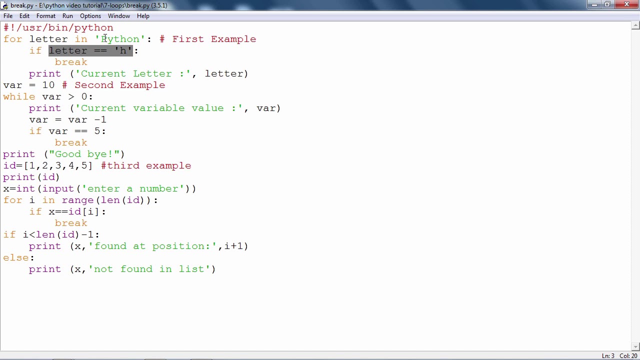 Python Break Statement Youtube