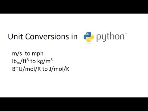 Python Unit Conversions With Pint Youtube