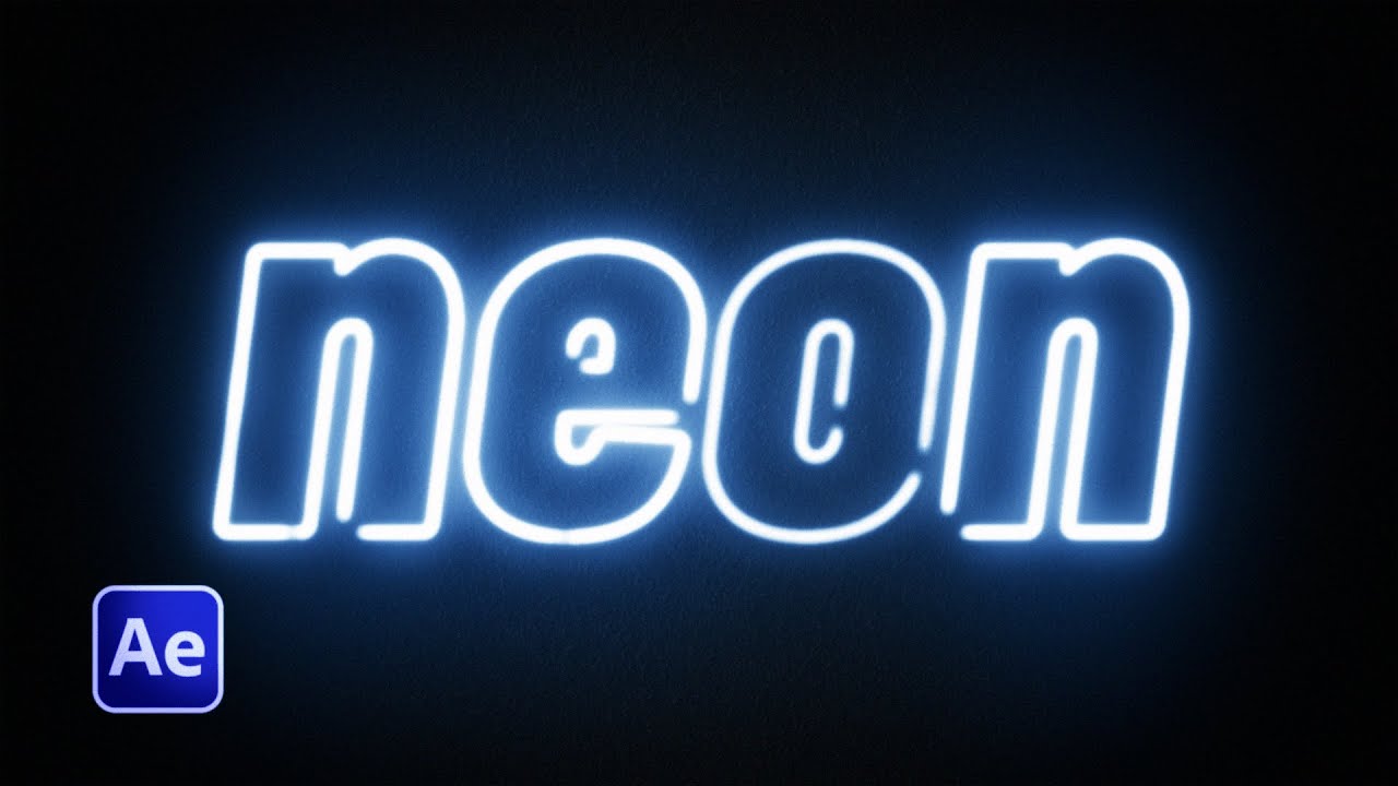 Neon Text Effect In After Effects No Plugins After Effects Tutorial