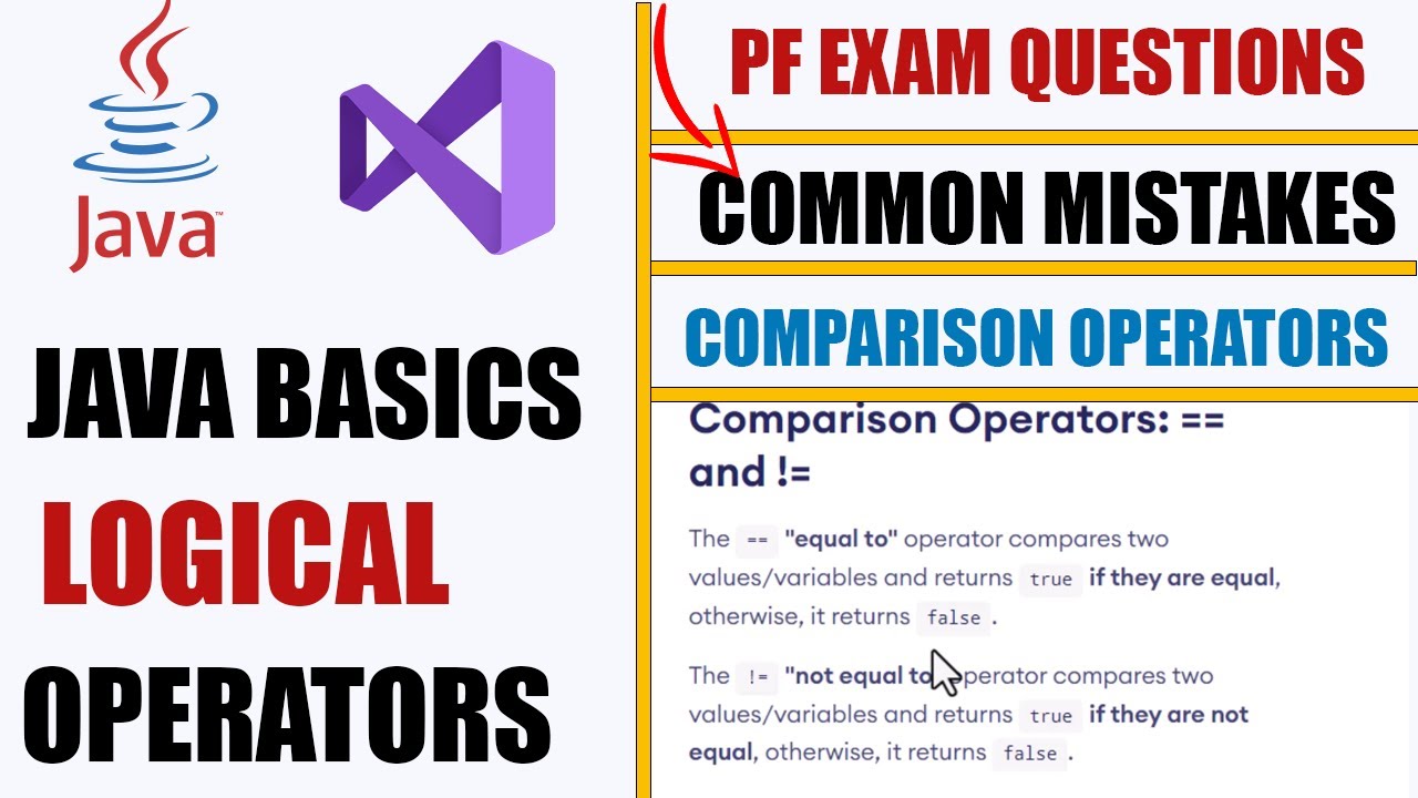 Java Comparison And Logical Operators Youtube