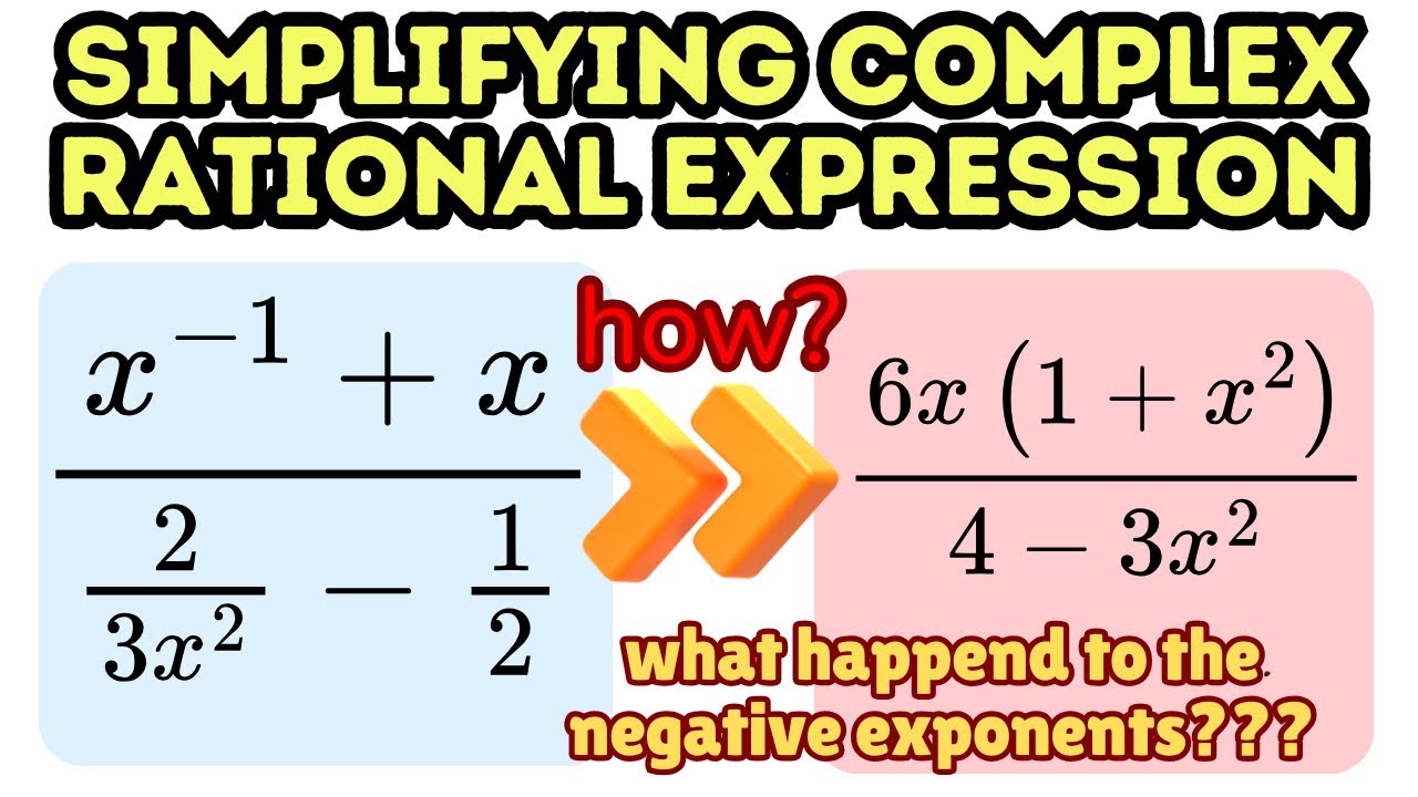 Simplifying Complex Rational Expressions With Negative Exponents Youtube